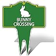 Amazon.com : Bunny Crossing Aluminum Sign Funny Rabbit Crossing Yard ...