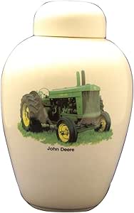 Amazon.com: Green Tractor Urn - Cremation Urn for Human Ashes - Hand ...