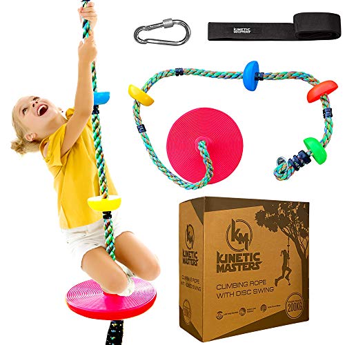 KineticMasters Tree Swing Disc – 440 lb Weight Capacity – Climbing Rope ...
