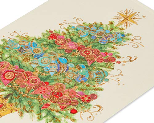 Papyrus Christmas Cards Boxed, Christmas Tree with Holiday Ornaments ...