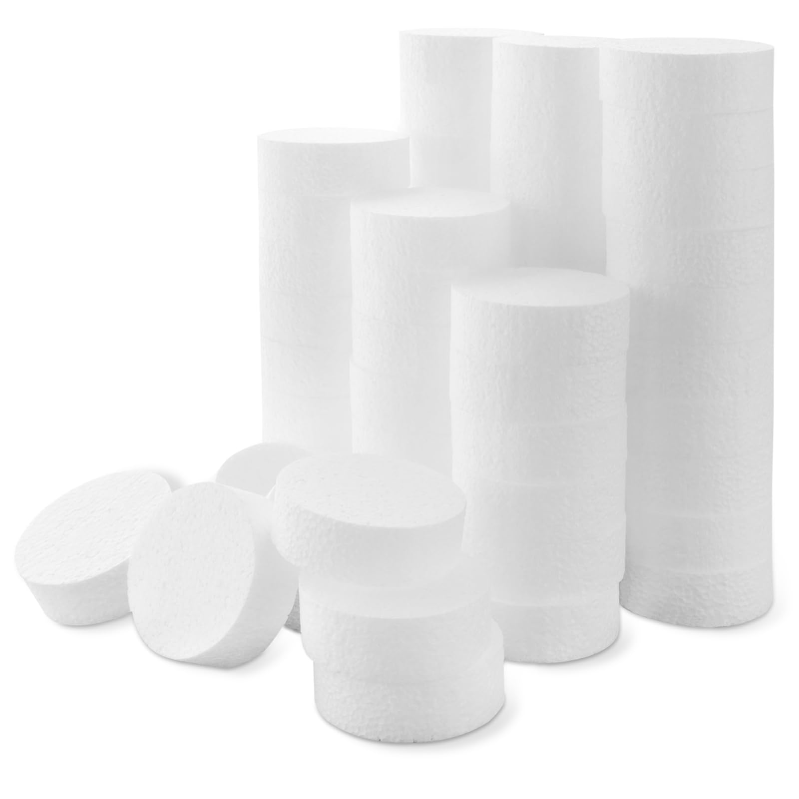 iTsst 60 Pack Craft Foam Circles Blocks, 1 Inch Thick, 3x3''Polystyrene ...