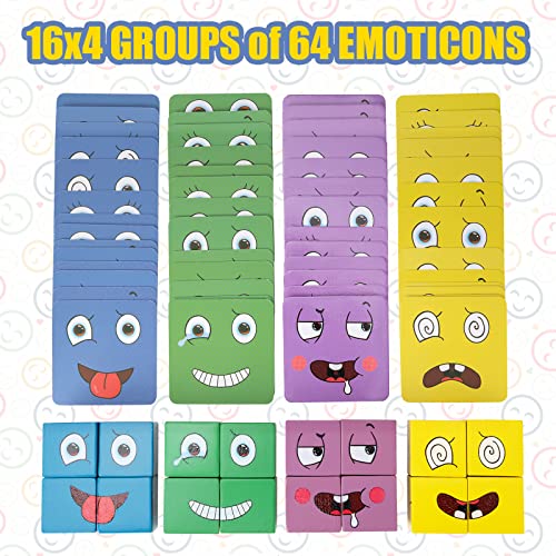 Wooden Face Changing Magic Cube Building Blocks Game Matching ...