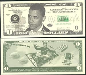 Amazon.com : Barack Obama "The Obamassiah" Zero Dollar Novelty Bill ...