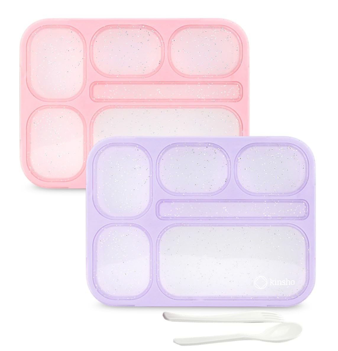 kinsho Glitter Lunch Box Bento Boxes for Girls, Meal and Snack ...