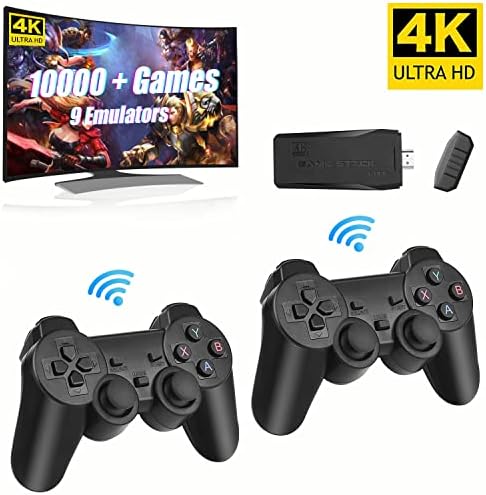 Wireless Retro Game Console, Plug & Play Video TV Game Stick With 10000+ Games Built-in, 9 ...