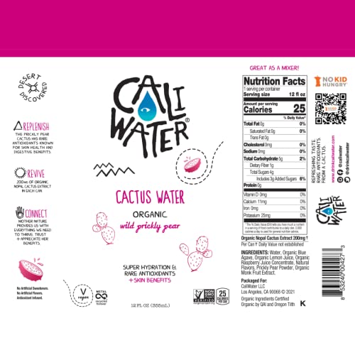Caliwater Organic Nopal Cactus Water with Rare Antioxidants ...