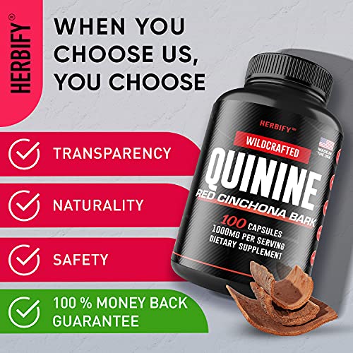 HERBIFY Quinine - Powerful Quinine Tablets - Red Cinchona Bark - Herbal ...