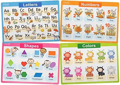 Jessie&Jade Educational Placemats for Kids - Set of 4: Alphabet ...