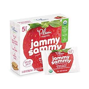 Plum Organics Jammy Sammy Peanut Butter & Strawberry, 5.1 oz, 5 Count ...