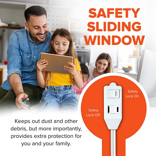 Luxtronic 2-Prong Indoor White Extension Cord 3 Pack, Includes 3 ...