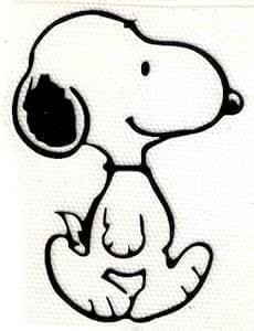 Amazon.com : Snoopy black outline of Snoopy dog walking Heat Iron On ...