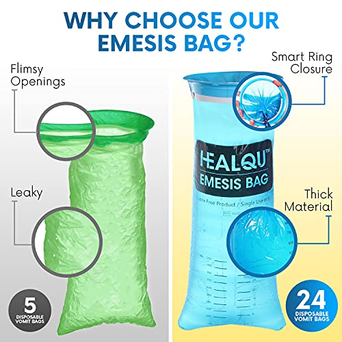 Hospital Vomit Bags - Car Throw Up Bag - for Airsick Travel & Motion ...