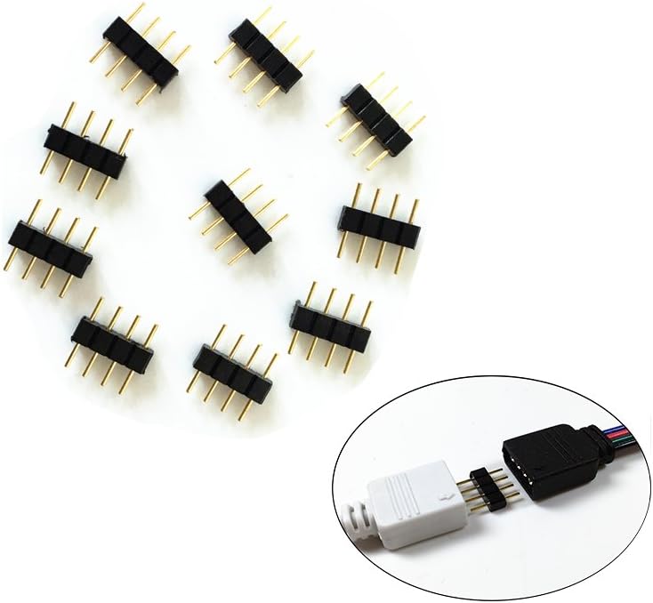 10 pcs/Pack 5.9 inch / 150 mm 4 Pin RGB LED Strip Lights Extension Cable Connector，4 PIN RGB ...