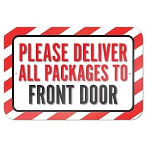 Amazon.com: Please Deliver All Packages To Front Door 9" x 6" Metal ...
