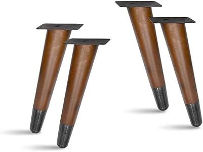 4 pcs Slant Wood Furniture Legs, Sofa Legs, Bench Legs, Table Legs with ...