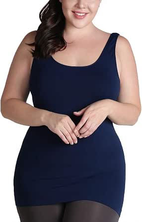 NIKIBIKI Women Seamless Premium Classic Tank Top, Made in U.S.A, Plus ...