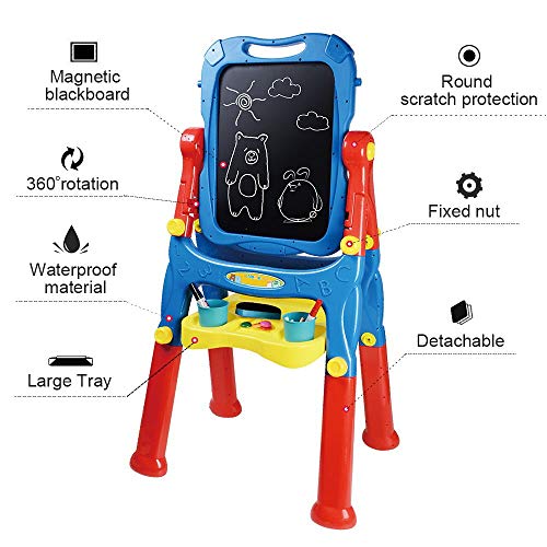 AMOSTING Kids Easel,Easy to Assemble Learning Toys Easel for Kids with ...