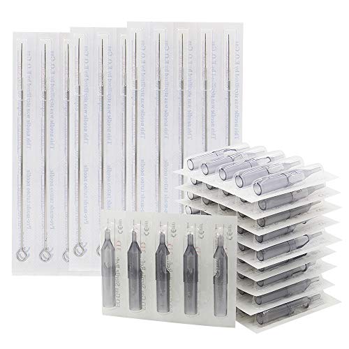 Buy Tattoo Needles and Tips Set, CINRA 50pcs Disposable Mixed Tattoo Needles and 50pcs Assorted ...