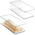Amazon.com: mDesign Plastic Food Storage Container Bin with Lid and ...