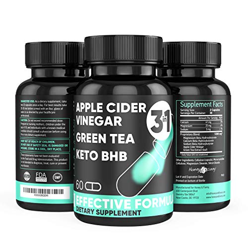 Potent Keto BHB Salts + Apple Cider Vinegar RAW ACV + Green Tea Extract ...