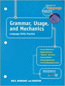 Amazon.com: Grammar, Usage and Mechanics Language Skills Practice (Elements of Language, Grade 6 ...