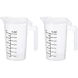 Amazon.com: PATIKIL Graduated Beaker, 2 Pack 2000ml PP Plastic Liquid Measuring Cup Double Sided ...