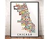 Amazon.com: Chicago Neighborhood Map Print, signed print of my original ...