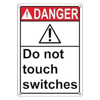 Weatherproof Plastic Vertical ANSI Danger Do Not Touch Switches Sign ...