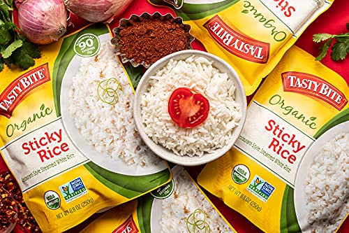 Tasty Bite Organic Sticky White Rice, Ready to Eat Microwaveable Cooked ...