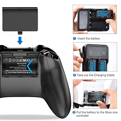 Controller Battery Pack for Xbox Series X|S/Xbox One, BEBONCOOL 2x2550 ...