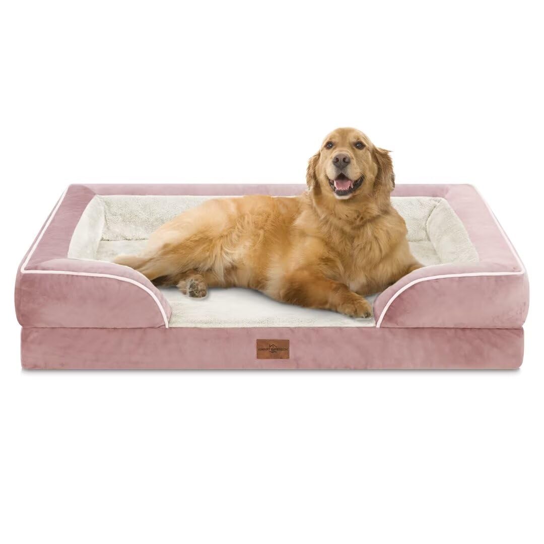Comfort Expression Waterproof Orthopedic Foam Dog Beds Extra Large Dogs ...