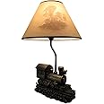 Zeckos Light in The Tunnel Vintage Steam Engine Train Table Lamp with ...