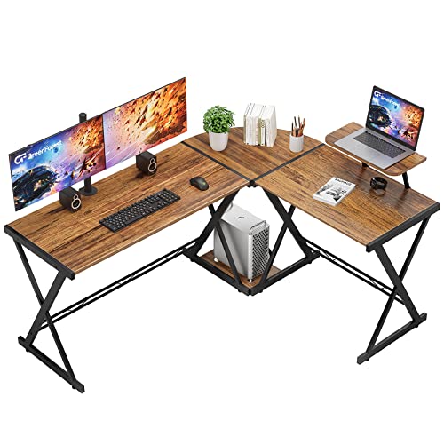 GreenForest L Shaped Desk 58” Reversible Corner Computer Desk with ...