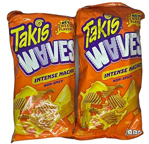 Takis Intense Nacho Non Spicy Waves, Pack of 2, Takis New Cheesy Flavor ...
