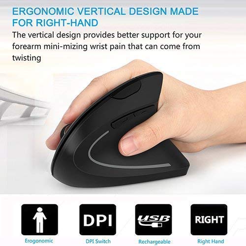 Mua Ergonomic Vertical Mouse,KKUYI Upgraded Rechargeable Optical ...
