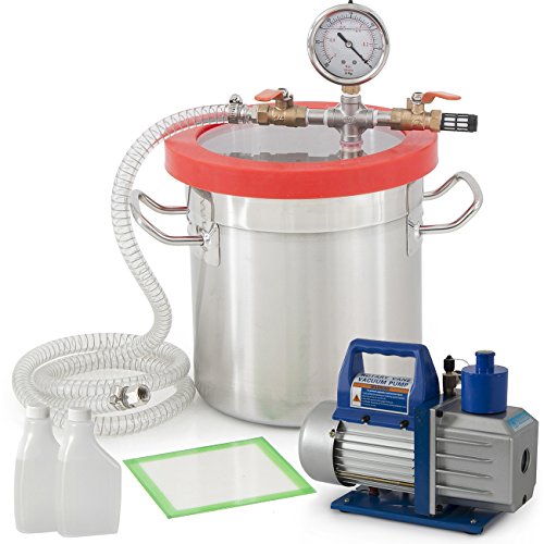ARKSEN Vacuum Chamber and 5 CFM Single Stage Pump, 2 Gallon, Kit in ...