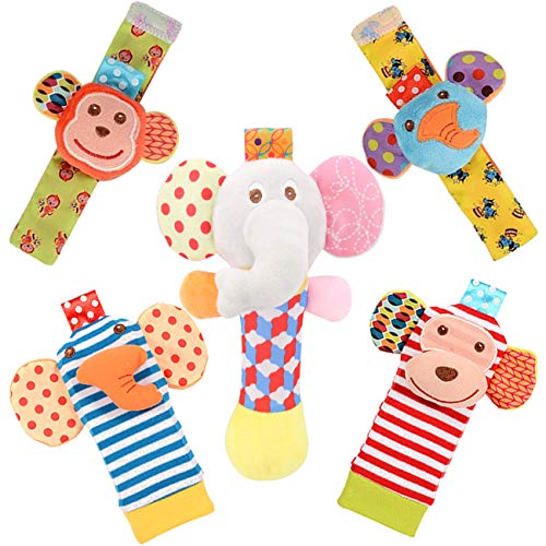 Baby Soft Rattle, Hand Rattle and Socks Toys, Wrist Rattle and Foot ...