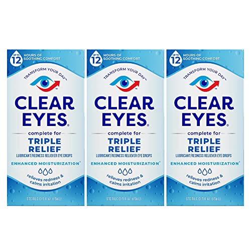 Clear Eyes Triple Relief Eye Drops, 0.5 Fl Oz, Pack Of 3 on Galleon ...