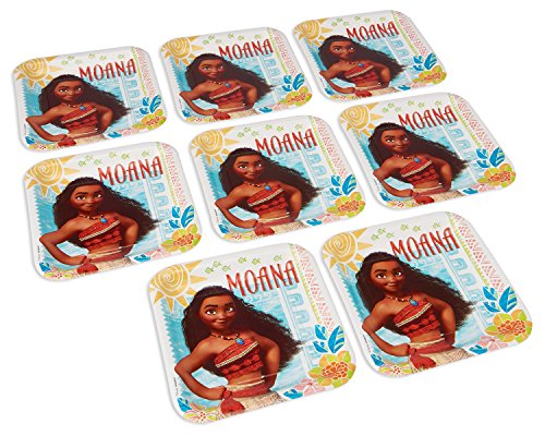 Disney Moana Square Plates - 9" (Pack of 8) - Vibrant - Want It All