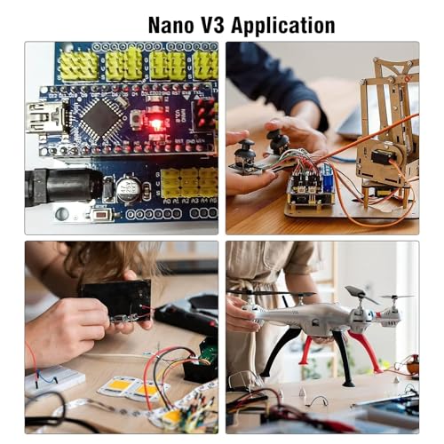 Tablero Nano V3.0 con cable, AYWHP 5pcs Nano Board ATMEGA328P, CH340G ...