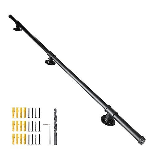 SCIEO Stair Railing Indoor, 5FT Staircase Handrail Wall Mount Hand Rail ...