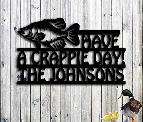 Amazon.com: Have A Crappie Day Metal Sign- Custom Family Name - Fishing ...