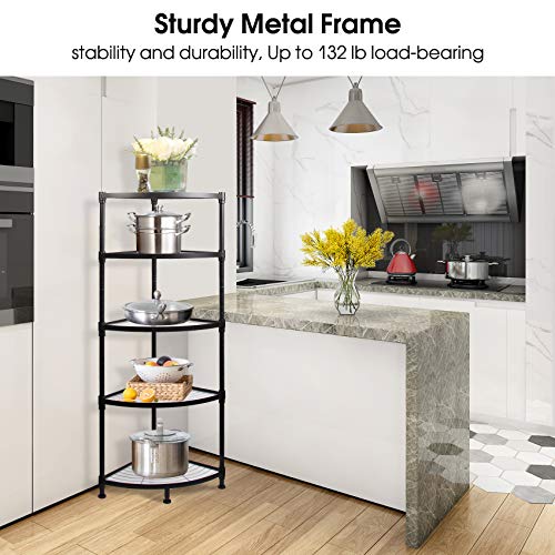 5-Tier Corner Shelves Metal Shelves Heavy Duty Shelving Units and ...