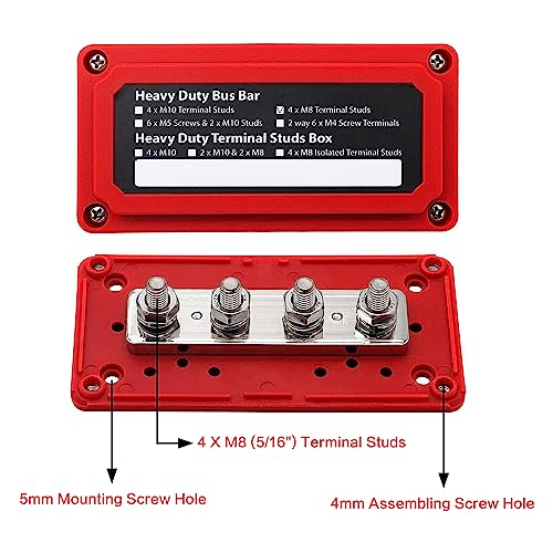Jamgoer 300A Bus Bar Heavy Duty Module Design Power Distribution Block 12V 24V 48V DC Busbar Box ...