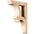 Solid Wood Arts and Crafts Corbel, Rubberwood - Wood Moldings And Trims ...
