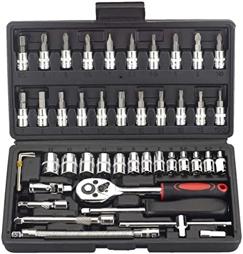ZUOMIDIE Drive Ratchet Wrench Socket Combo Kit Set (46 Pieces, 1/4in ...