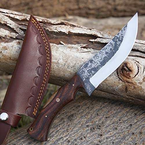 1095 High Carbon Steel Bushcraft Knife Full Tang Hunting Knife with ...