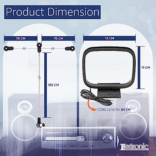 Luxtronic AM Loop Antenna And FM Dipole Antenna Kit Stereo System For ...