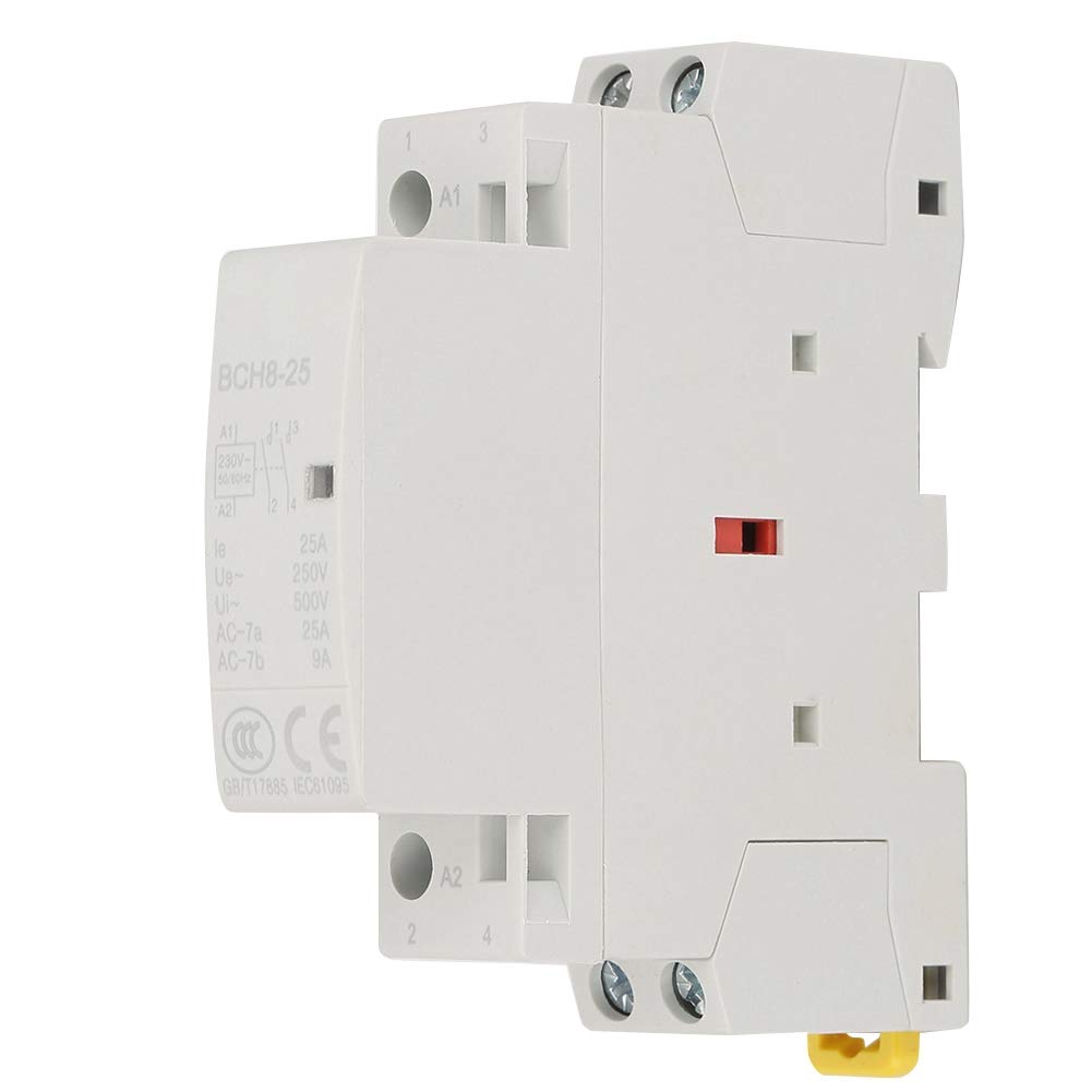 Contactor de CA de riel DIN de 25 A, 2 polos, bobina de 220 V/230 V ...