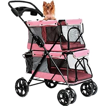 Amazon.com : Kittywalk Double Decker Pet Stroller, Green : Pet Carrier ...